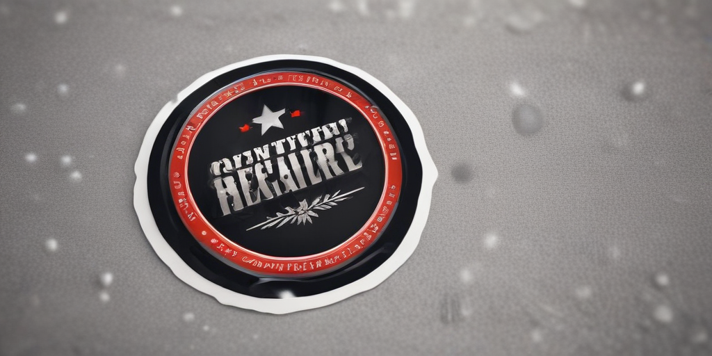 Vintage Style Emblem Featuring Bold Text and Distinctive Graphic Elements