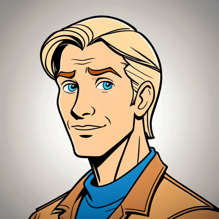 Fred Jones from the cartoon Scooby-Doo. blond hair. Portrait. Profile ...