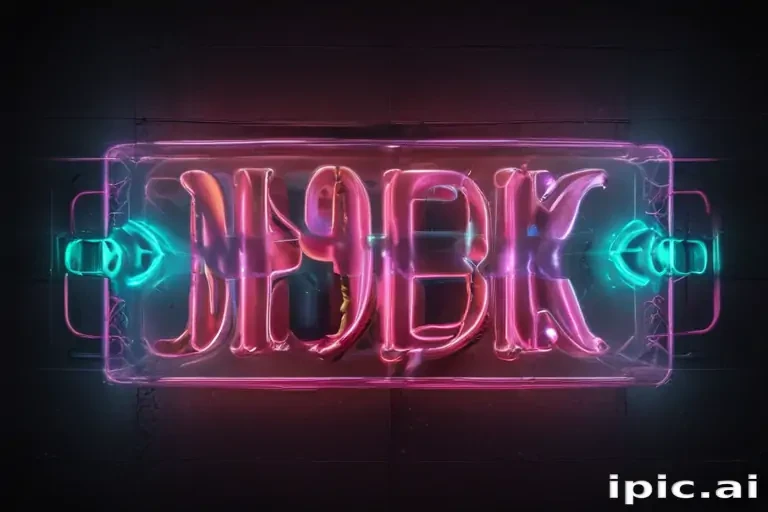 Vibrant Neon Sign Displaying Unique Characters with Colorful Glow Effects