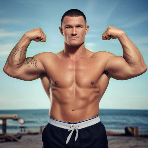 randy orton the wrestler as Popeye the sailor cartoon