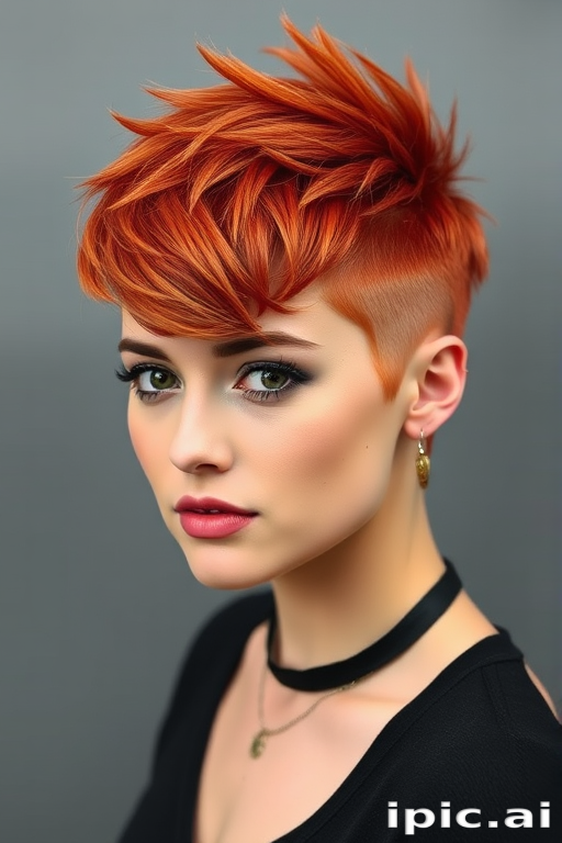 Vibrant Orange Haircut: A Bold and Stylish Short Hairstyle for Women