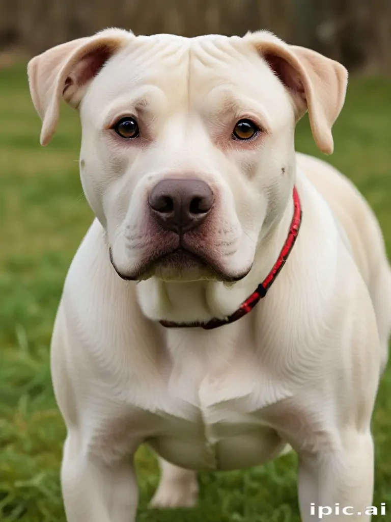 A Playful White Dog with Expressive Eyes Enjoying a Sunny Day Outdoors