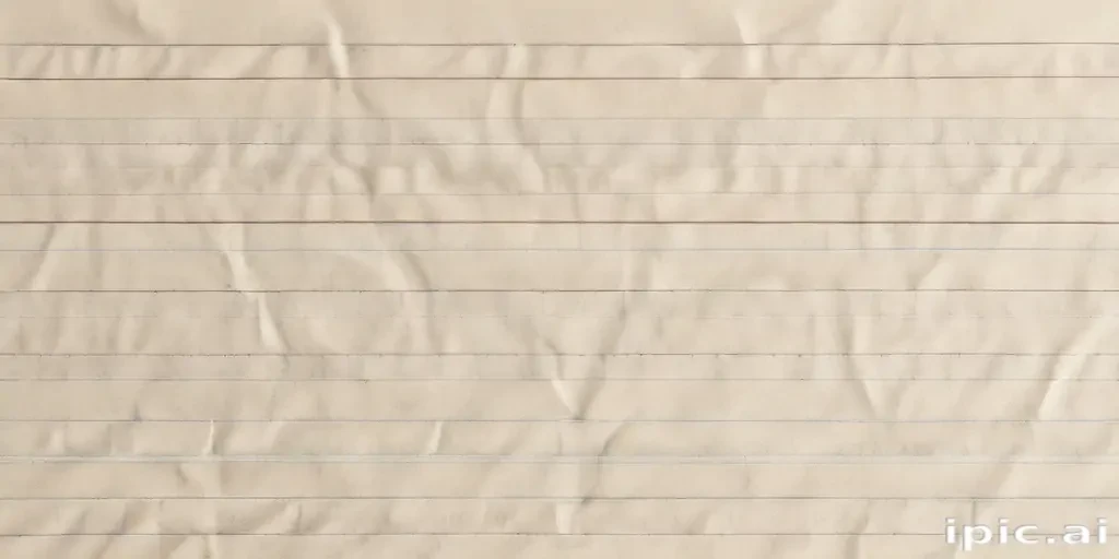 Wrinkled Sheet of Lined Paper with Subtle Colorful Lines for Writing.
