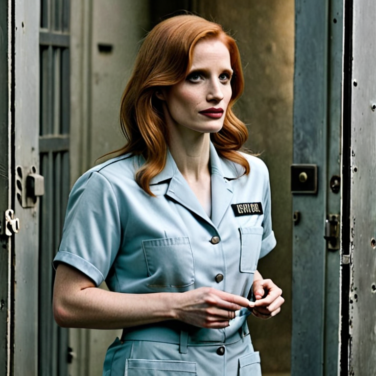 Jessica Chastain prison uniform
