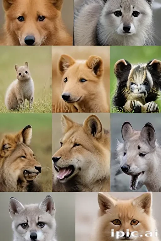Collage of Adorable Foxes and Their Charming Expressions in Nature
