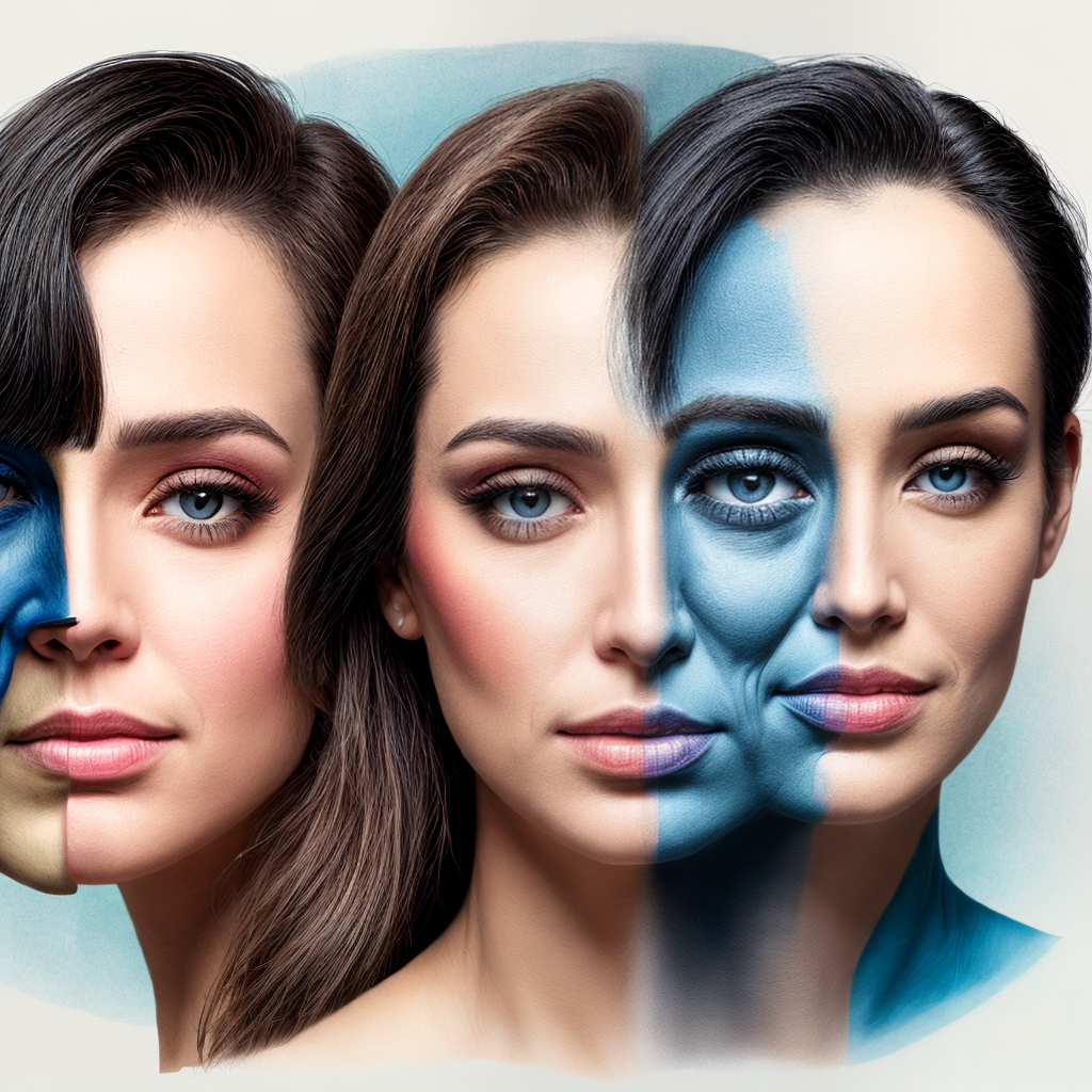 one face with two noses and three eyes