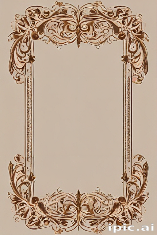 Elegant Ornate Frame Design with Intricate Floral Patterns and Details