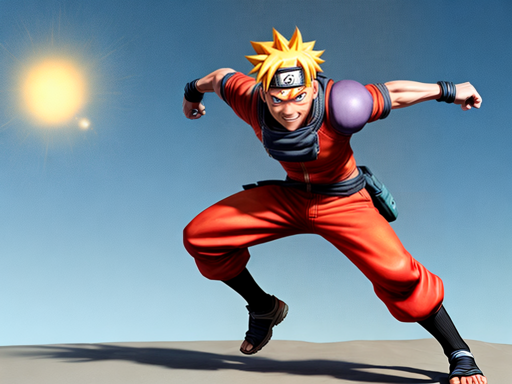 Dynamic pose of naruto character