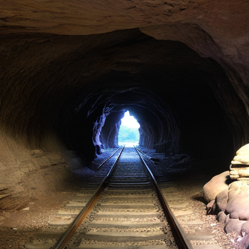 cave corridor with rails