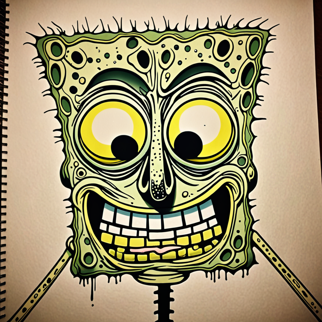 Extremely Creepy Spongebob drawing Very creepy drawings