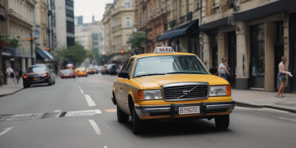 taxi arriving on a street