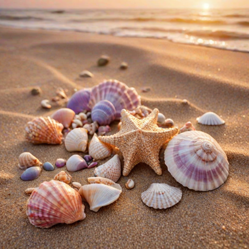 Colorful Collection of Striped Seashells Arranged Beautifully on a Dark ...