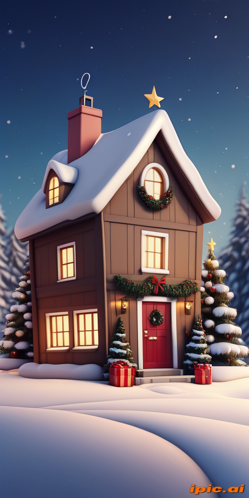 A Cozy Winter Wonderland House Decorated for the Holiday Season.
