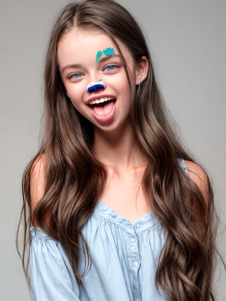 Free Ai Image Generator Meika woollard with mouth open sticking tongue out