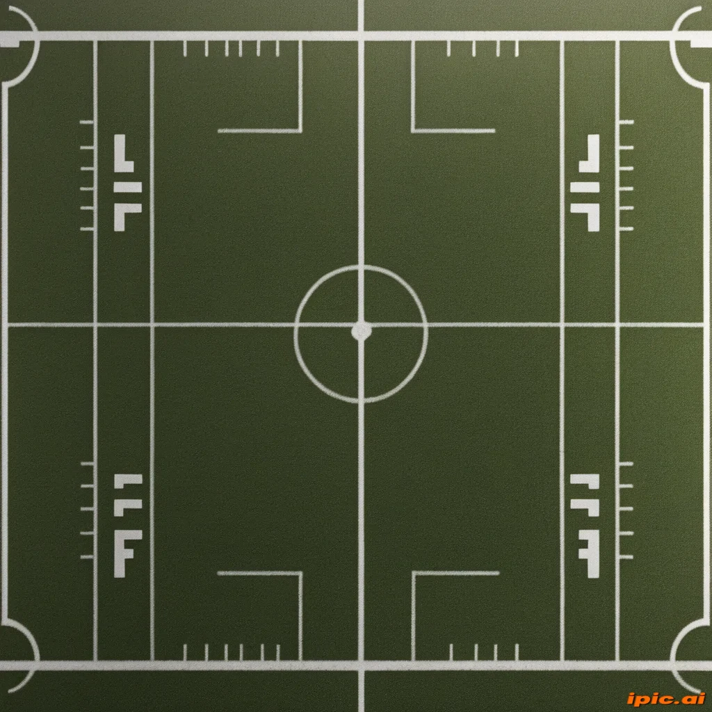 Top View of a Sports Field Marked for Team Competition and Activities
