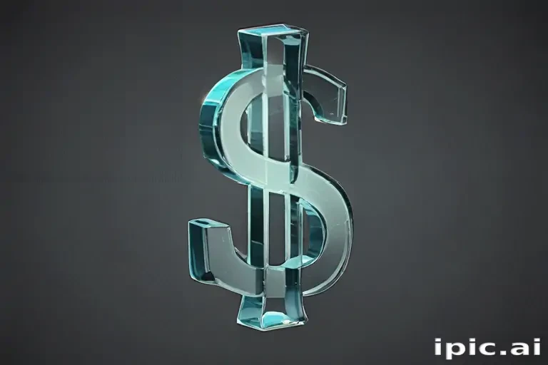 Stylized Glass Dollar Sign Representing Wealth and Financial Prosperity ...