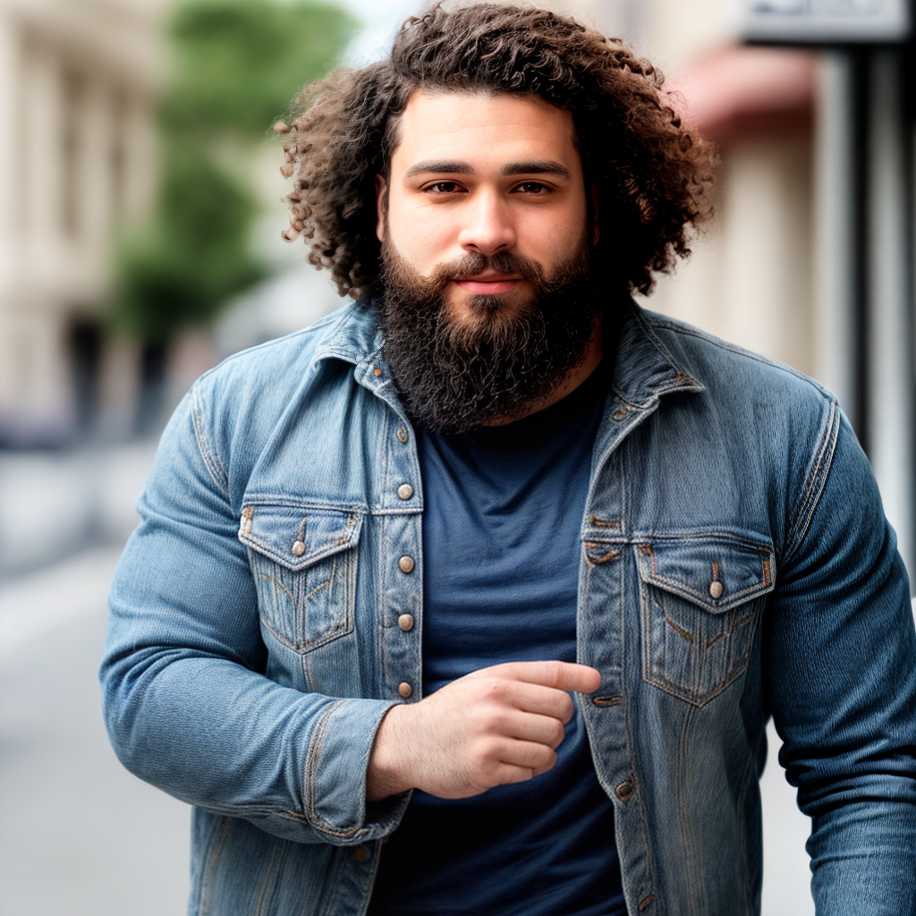 Guy with short curly beard