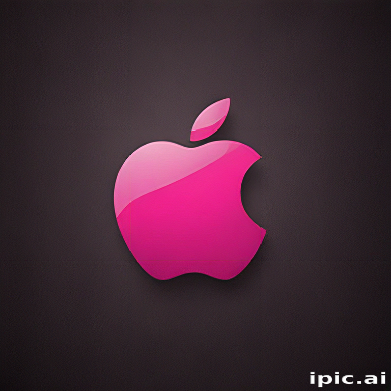 A Bold and Stylish Pink Apple Logo Set Against a Dark Background