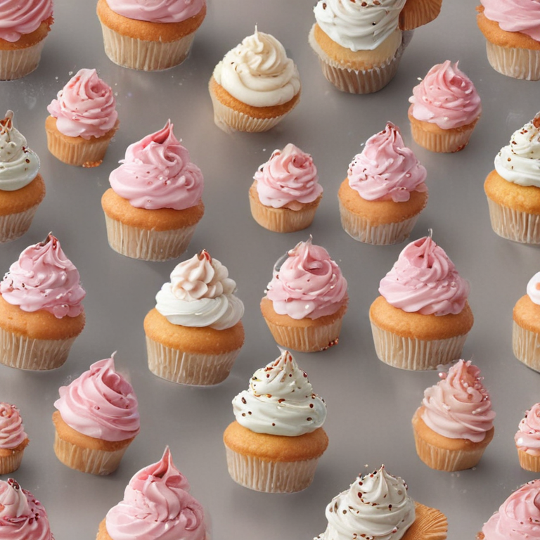 A Colorful Array of Delicious Cupcakes with Swirls of Frosting Delight.