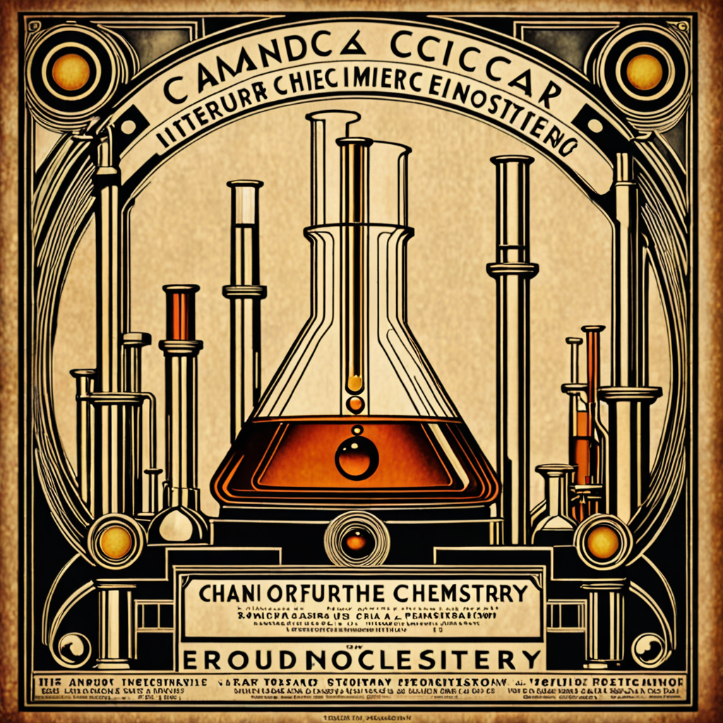 art deco chemistry industry science poster