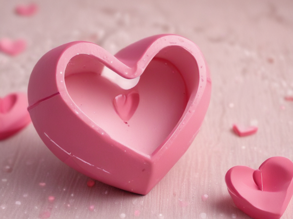 Delicate Pink Heart Shaped Object Symbolizing Love and Fragility on Surface