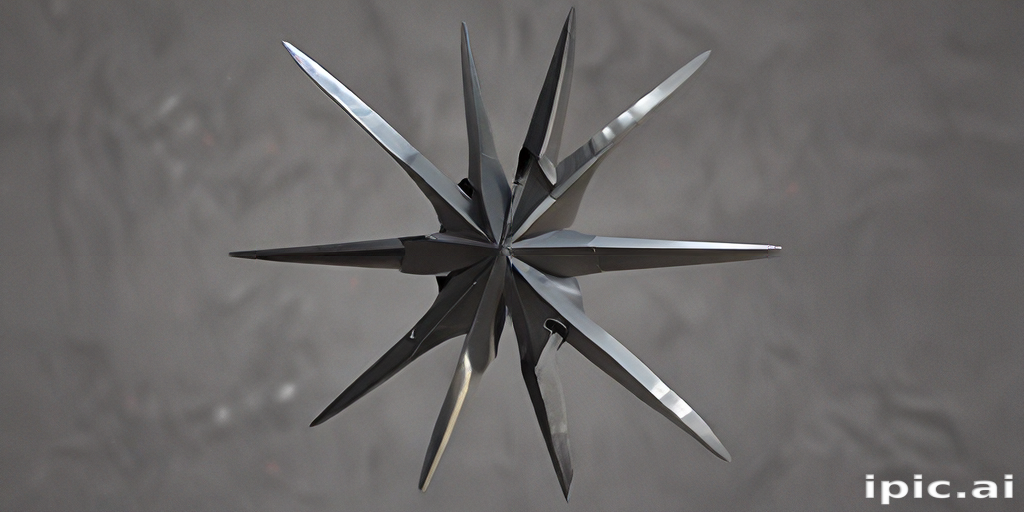 Intricate Black Star Sculpture with Sharp Points Against a Textured ...
