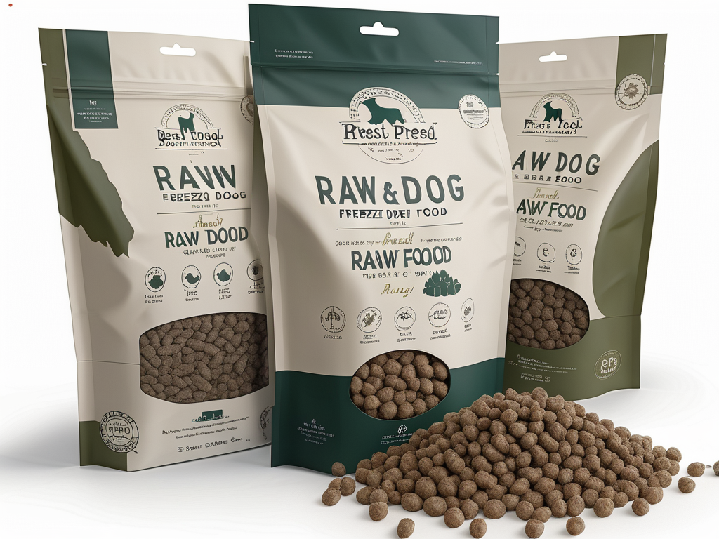 Premium Raw Dog Food Packaging Displaying Nutritional Benefits for ...