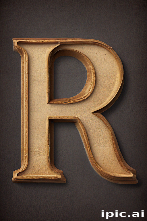 Stylized Letter R in Elegant Font with Textured Background Design