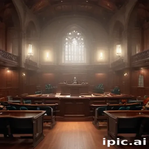 Grand and Elegant Courtroom Interior with Wooden Furnishings and ...