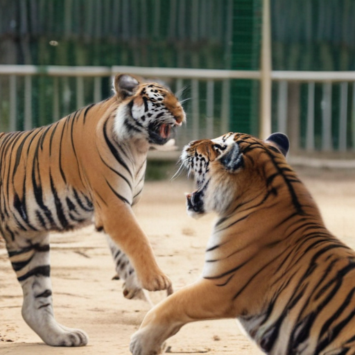 Human playing cricket with tigers