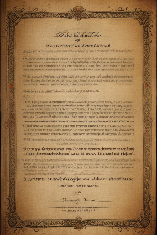 An Antique Document with Elaborate Borders and Historical Significance ...