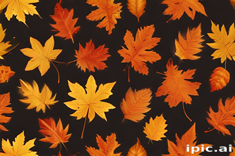 Vibrant Autumn Leaves Displaying a Beautiful Array of Colors on Black ...