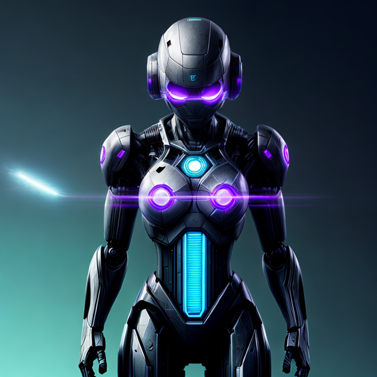 A strong cyberpunk robot