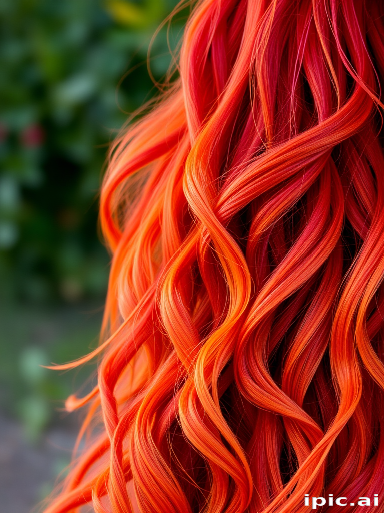 Vibrant and Flowing: A Stunning Display of Fiery Orange Hair