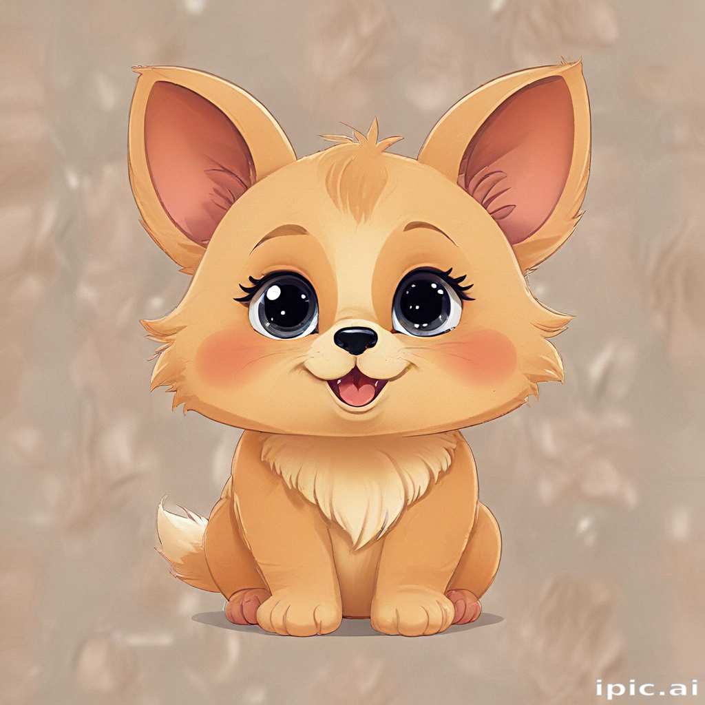 Adorable Cartoon Corgi with Big Eyes and a Happy Smile