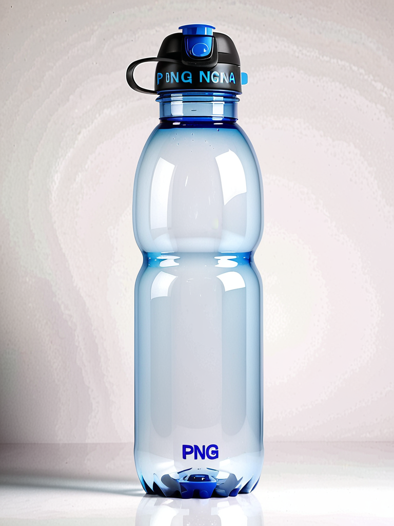 Stylish and Functional Blue Water Bottle with PNG Branding for Hydration