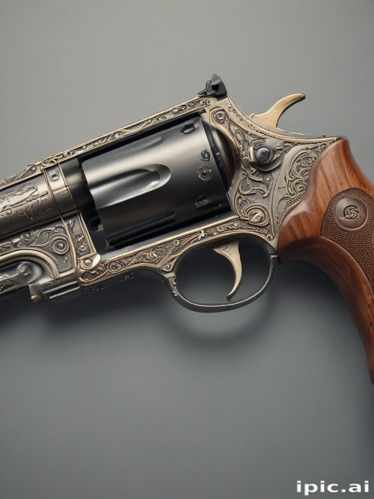 Intricately Designed Antique Revolver Showcasing Elegant Craftsmanship ...