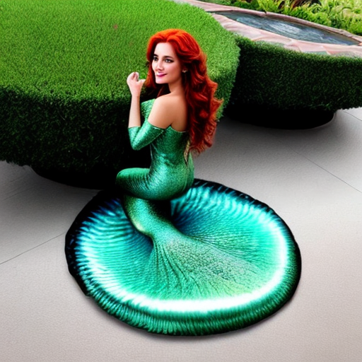 beautiful red-haired mermaid