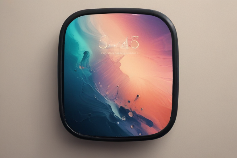 Stylish Digital Clock Displaying Time Against an Artistic Background Design
