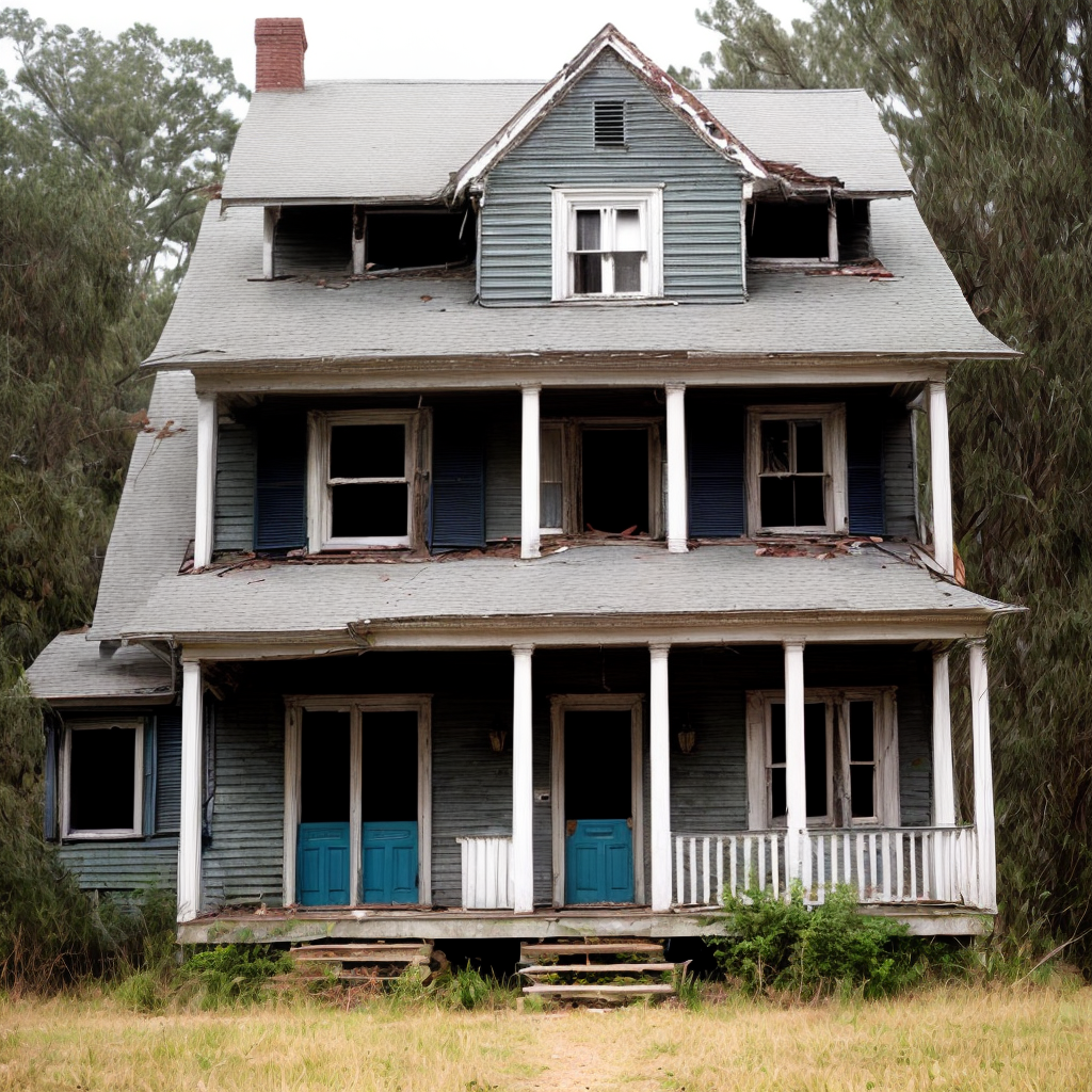 An old abandoned house with a creaky front door