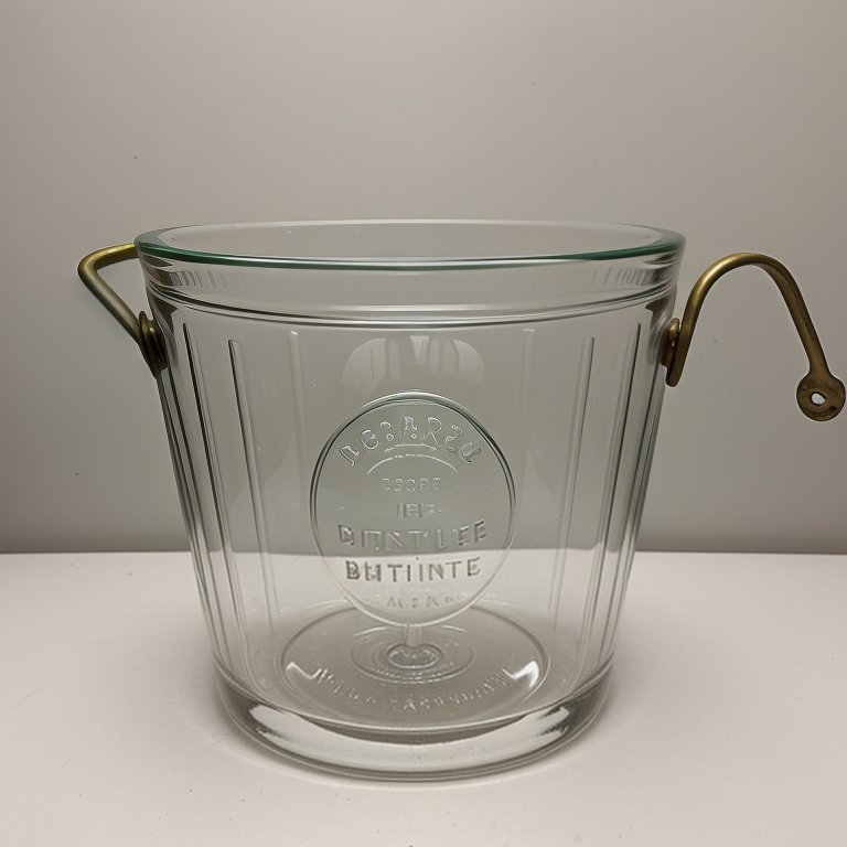 Elegant Vintage Glass Ice Bucket with Brass Handles for Entertaining Guests