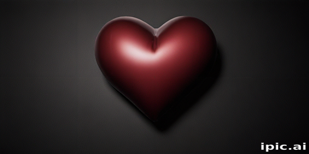 A Shiny Red Heart on a Dark Background Representing Love and Affection.