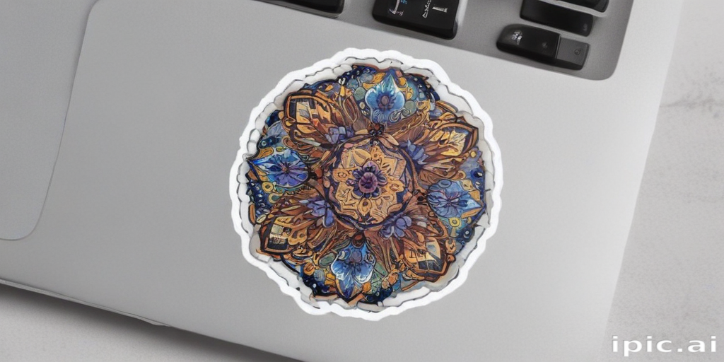Intricate Mandala Sticker Design Featuring Vibrant Colors and Floral ...