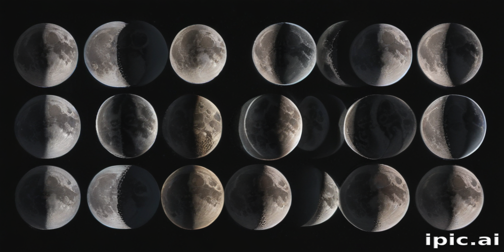 Exploring the Phases of the Moon: A Detailed Visual Representation