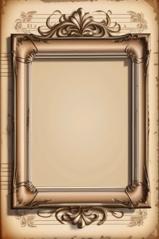 Elegant Antique Frame with Decorative Details on Vintage Background Paper