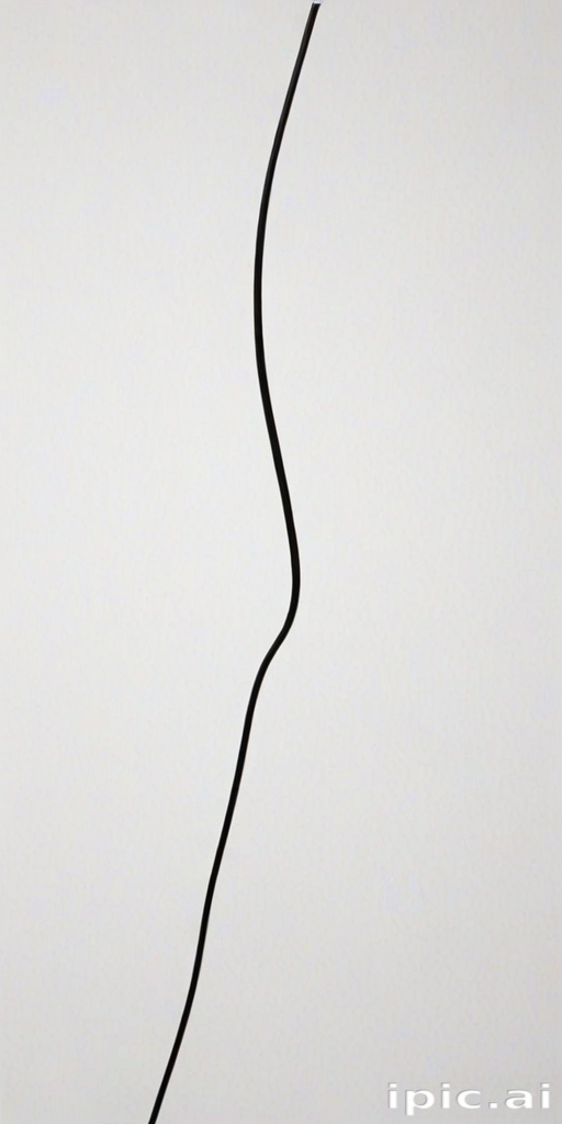 Abstract Art Featuring a Single Curved Line Against a Plain Background