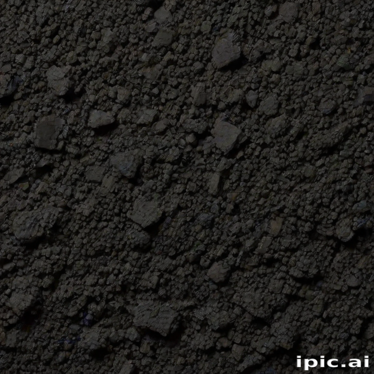 Close-Up View of Dark, Textured Soil with Varied Rock Particles and ...