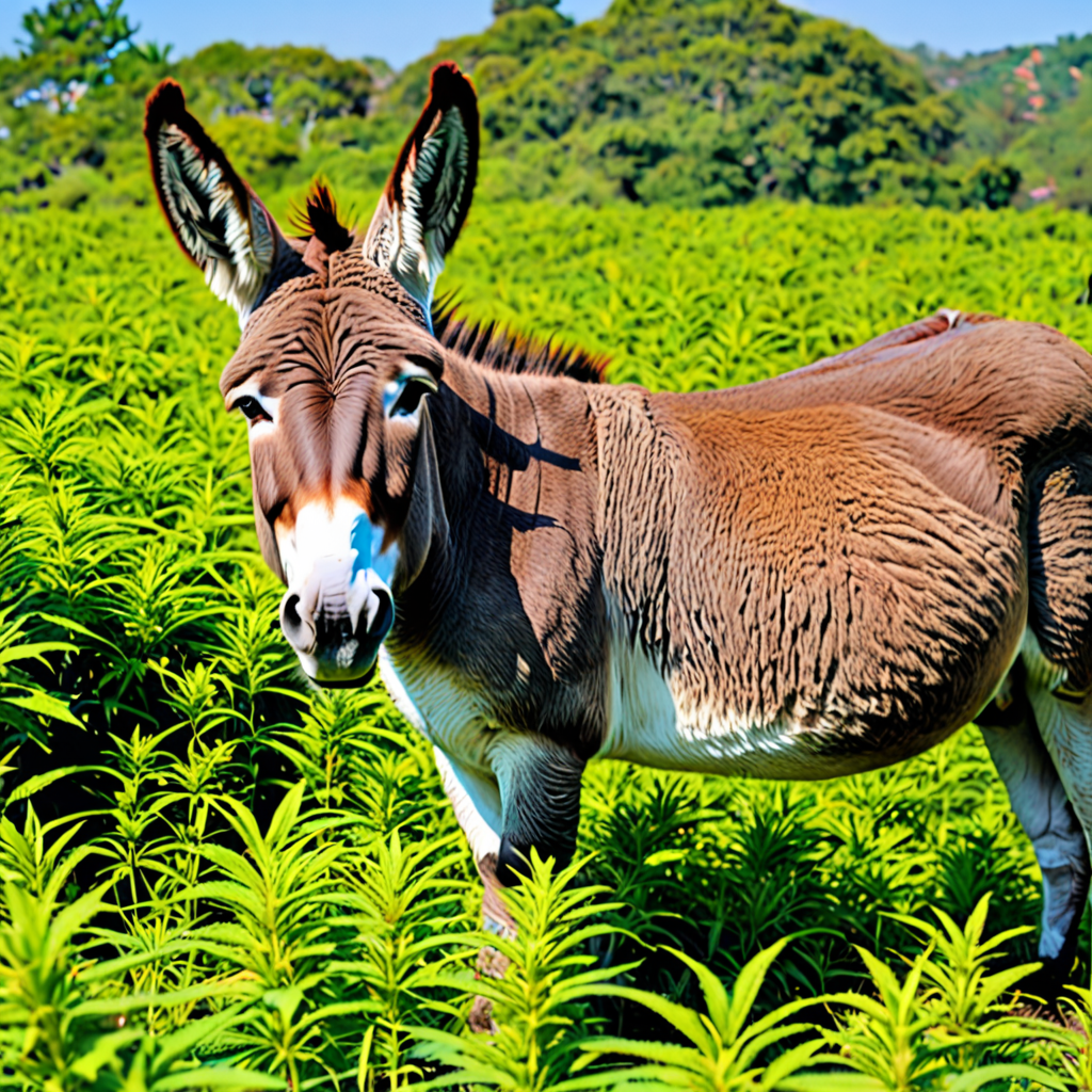 donkey high on weed, Alex Sastoque style, high resolution