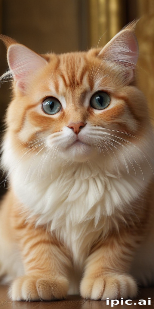 A Beautiful Orange Cat with Striking Blue Eyes and Fluffy Fur