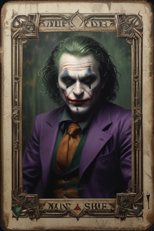 Iconic Portrait of a Villain: The Joker in a Classic Frame